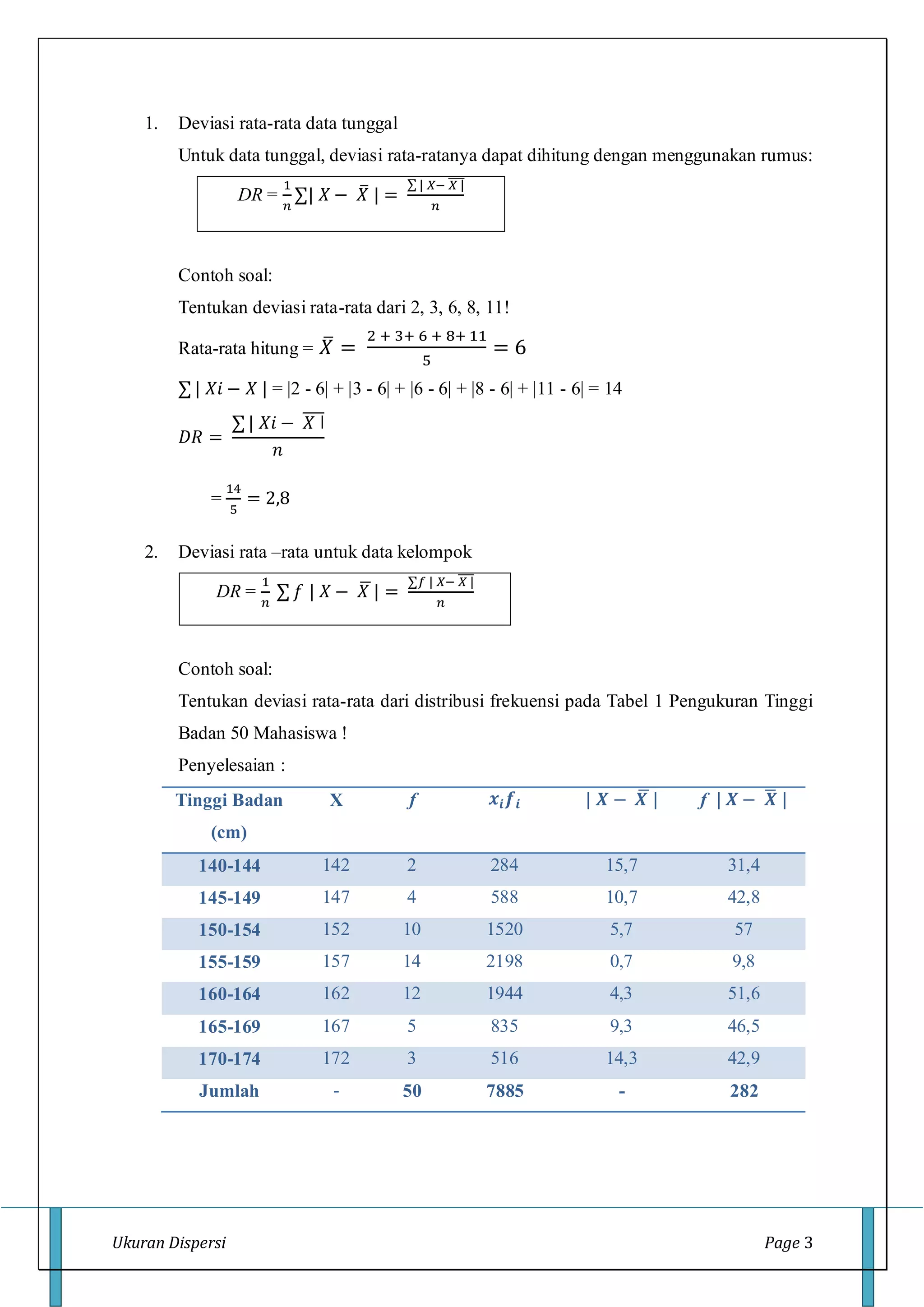 Ukuran dispersi(5) | PDF