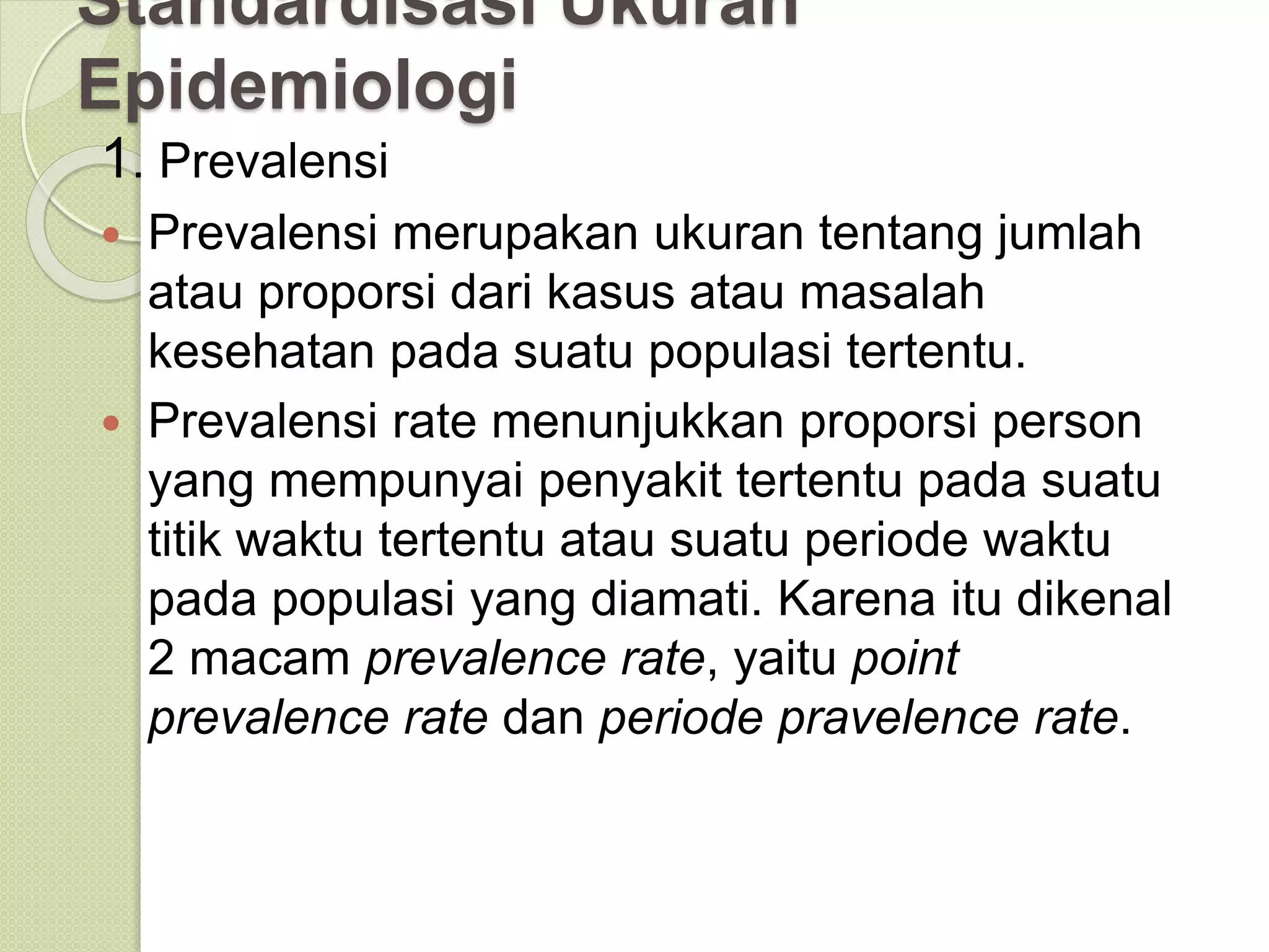 Ukuran epidemiologi | PPTX