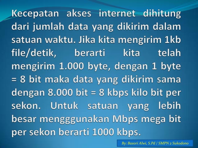 Ukuran kecepatan akses internet | PPTX