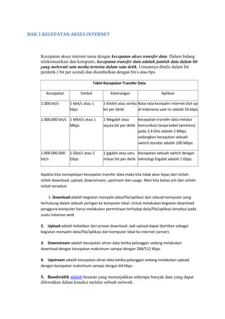 Ukuran kecepatan akses internet | PDF