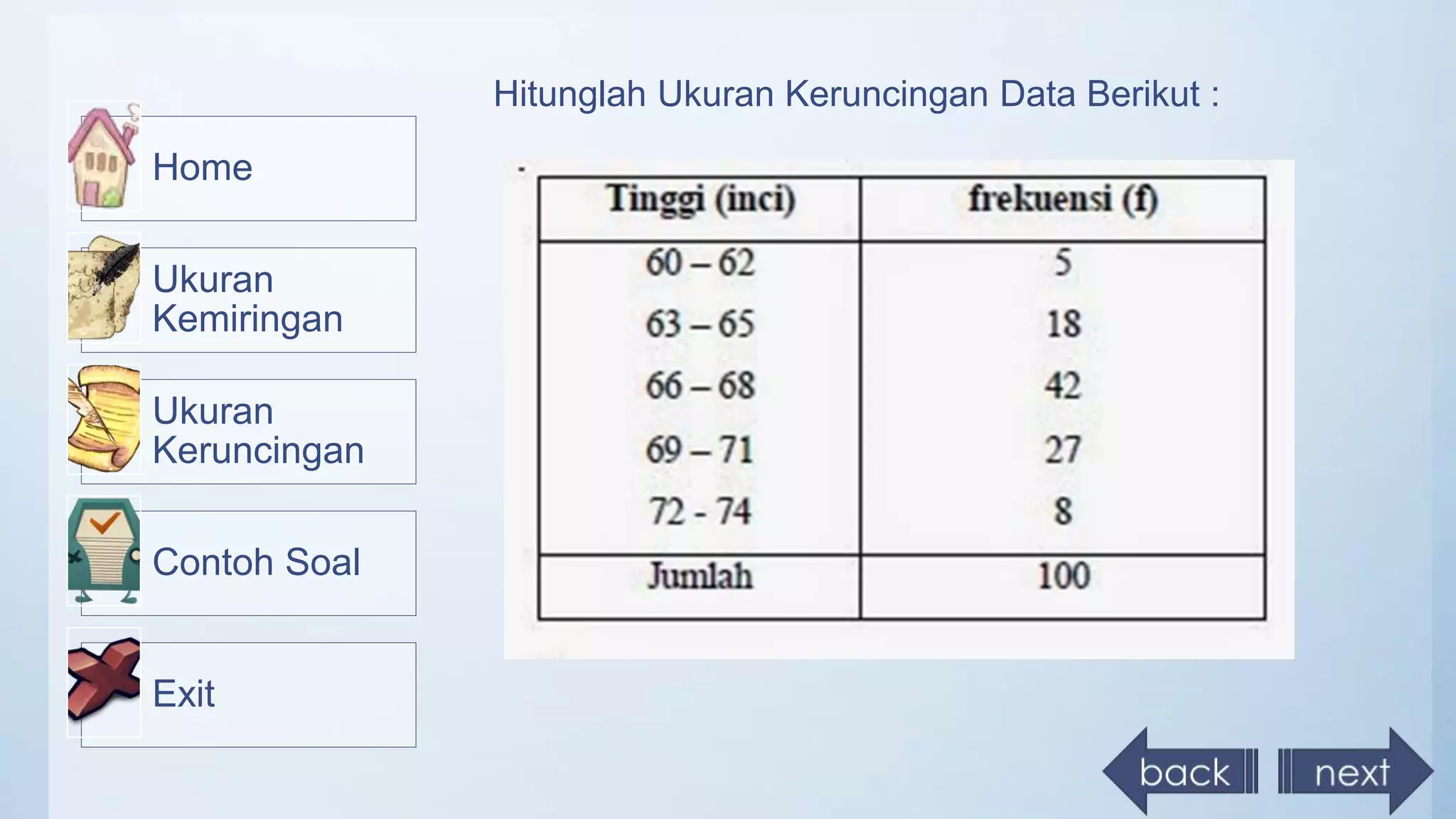 Ukuran kemiringan dan keruncingan data | PPTX