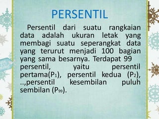 Ukuran Letak Data kuartil dan beberapa pembagian lainnya | PPT