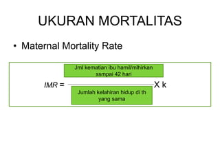 Ukuran morbiditas mortalitas dalam epidemiologi | PPT
