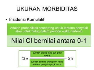 Ukuran morbiditas mortalitas dalam epidemiologi | PPT