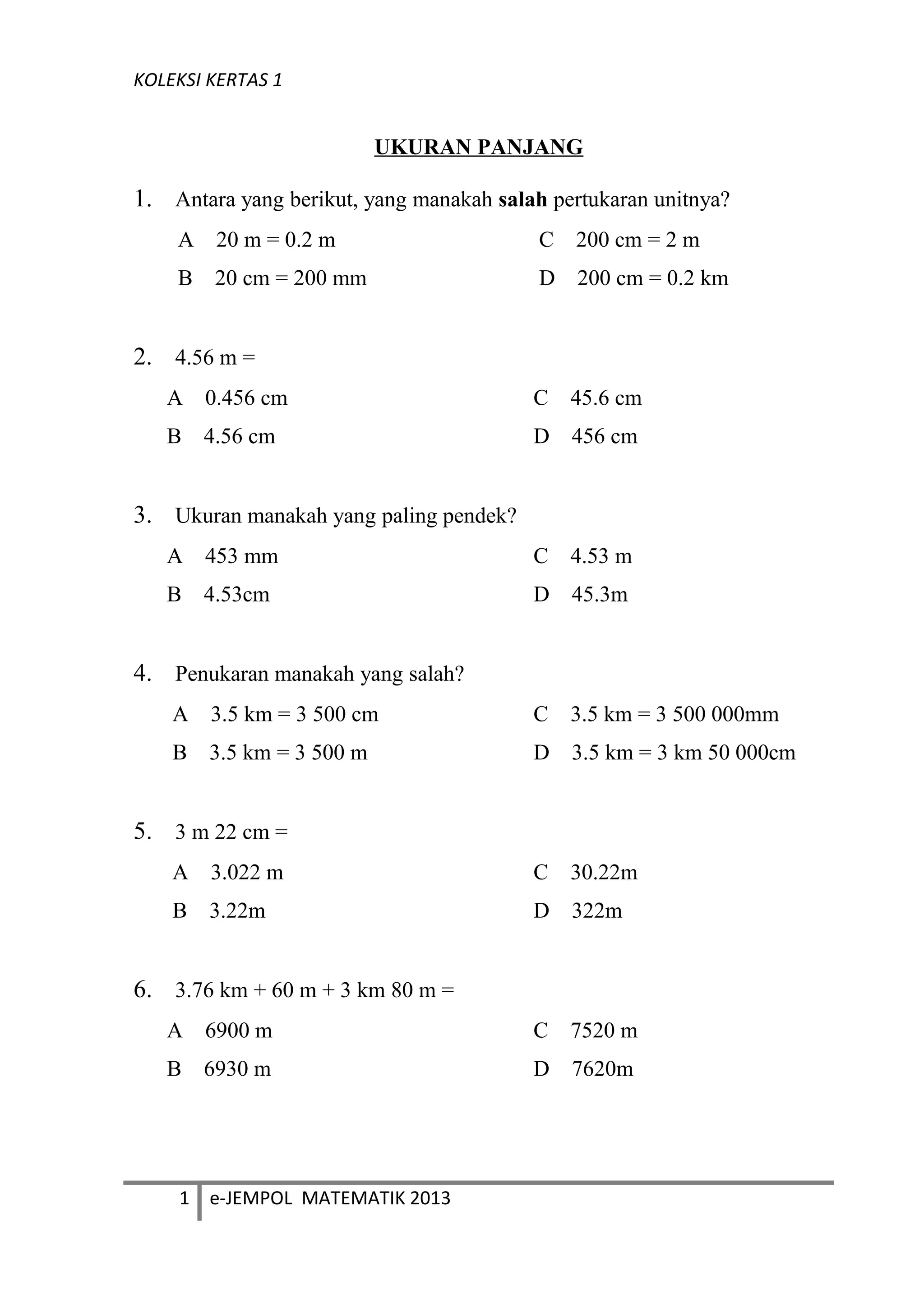 Ukuran panjang | DOC