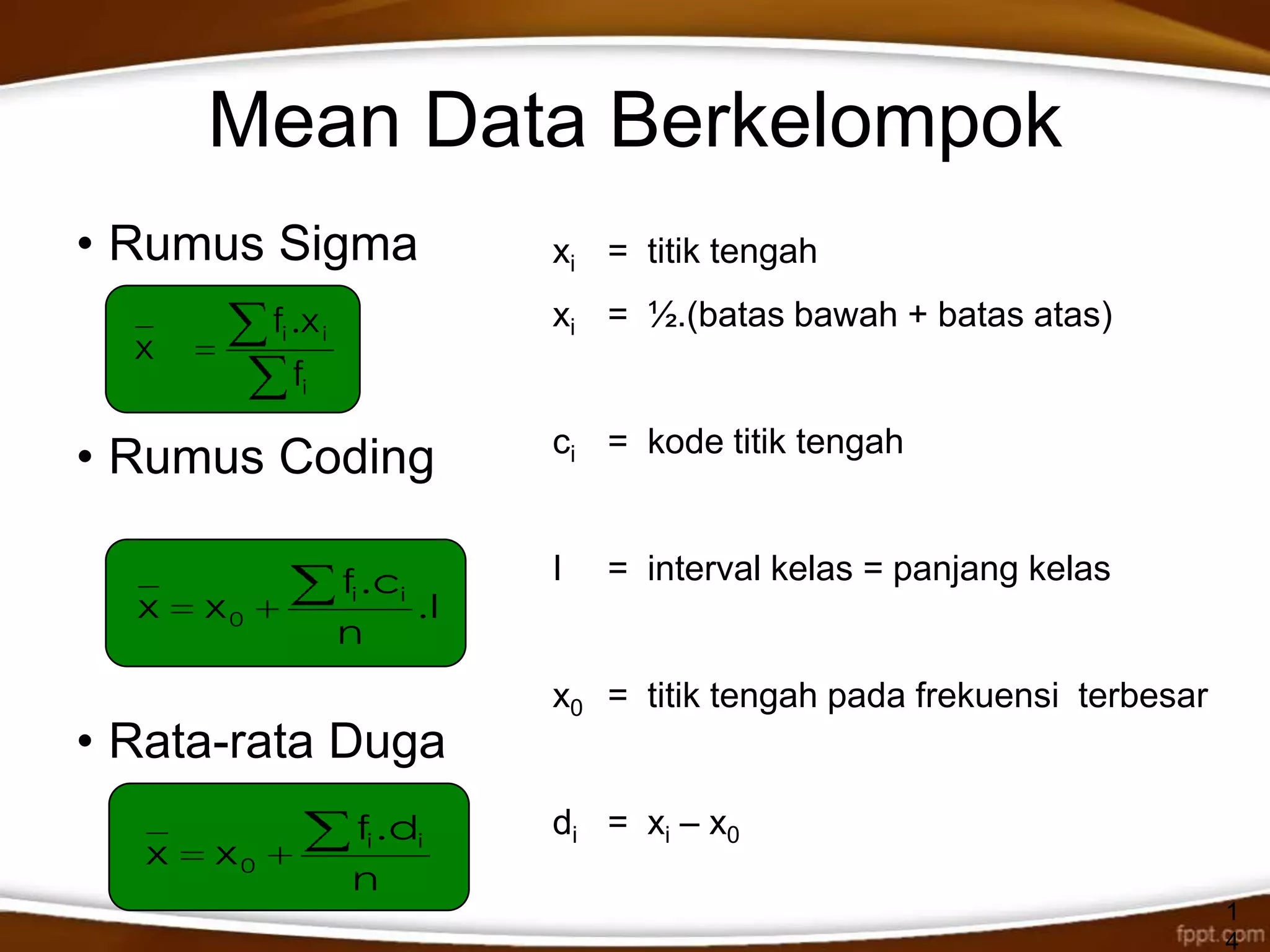 Ukuran pemusatan data | PPTX