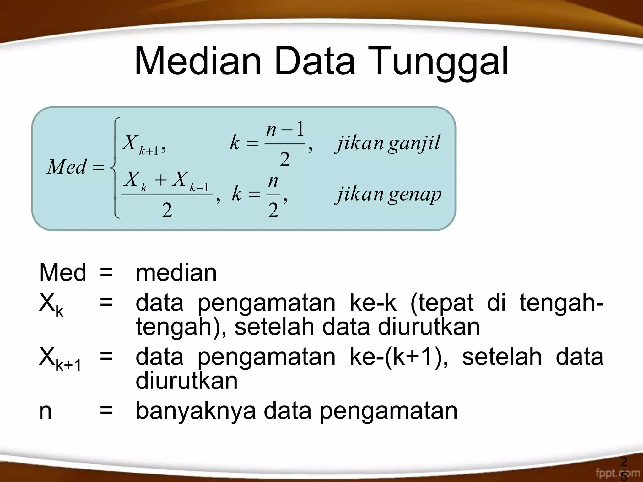 Ukuran pemusatan data | PPTX