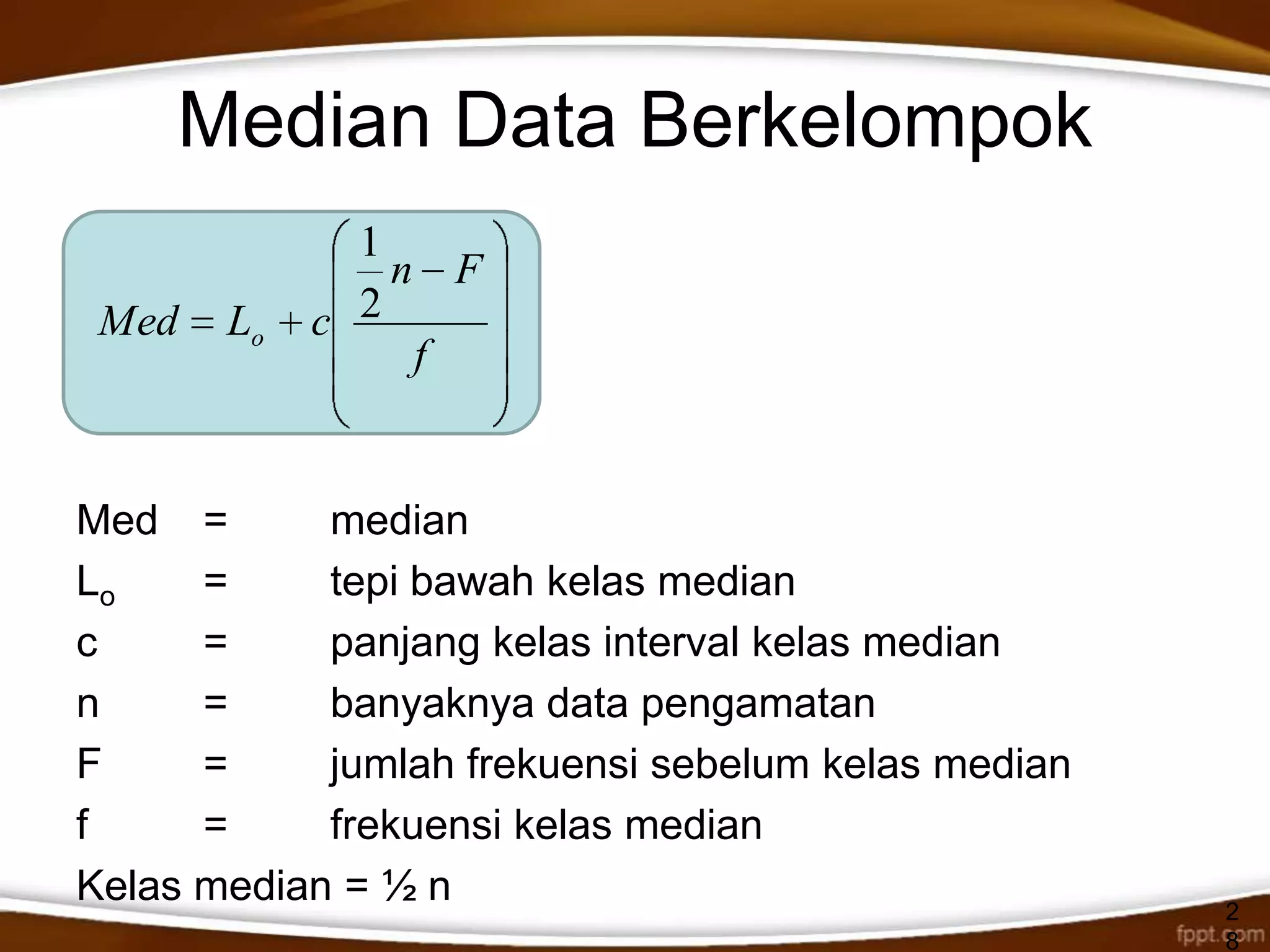 Ukuran pemusatan data | PPTX