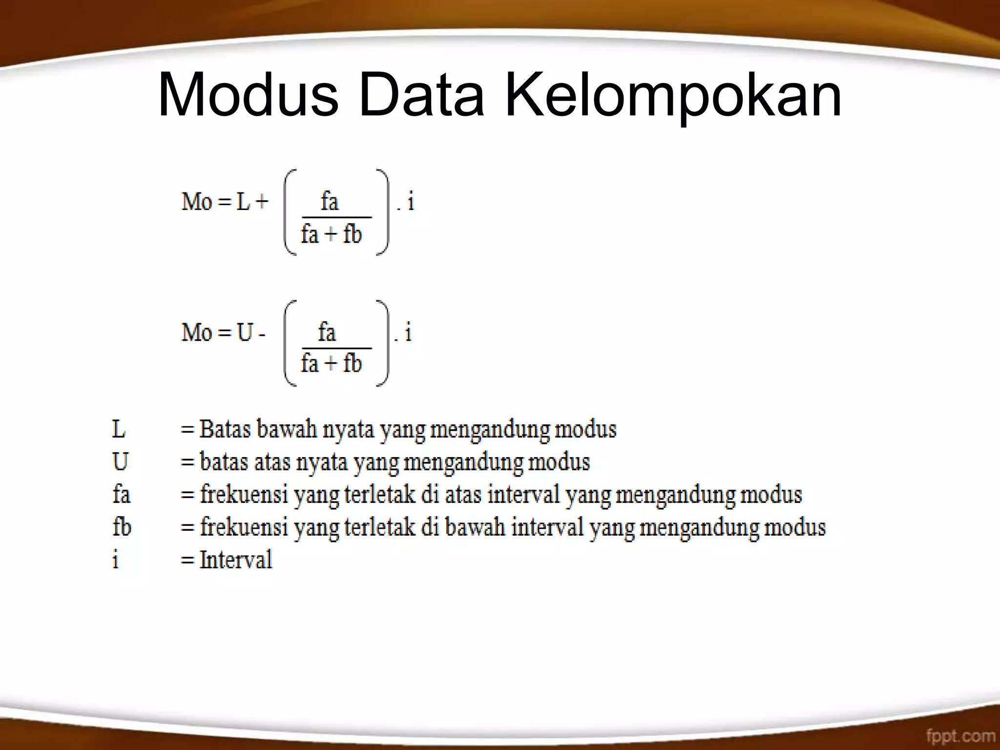 Ukuran pemusatan data | PPTX