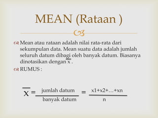 Ukuran pemusatan data | PPTX