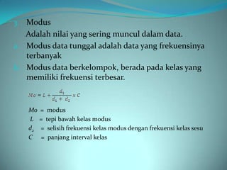 Ukuran pemusatan data | PPT