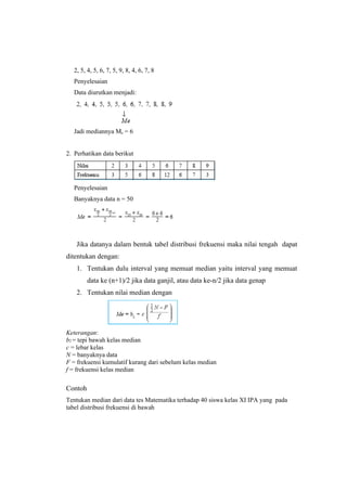 Ukuran pemusatab data pendahuluan oke banget | PDF