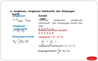 ukuran pemusatan, ukuran letak dan penyebaran data.ppt