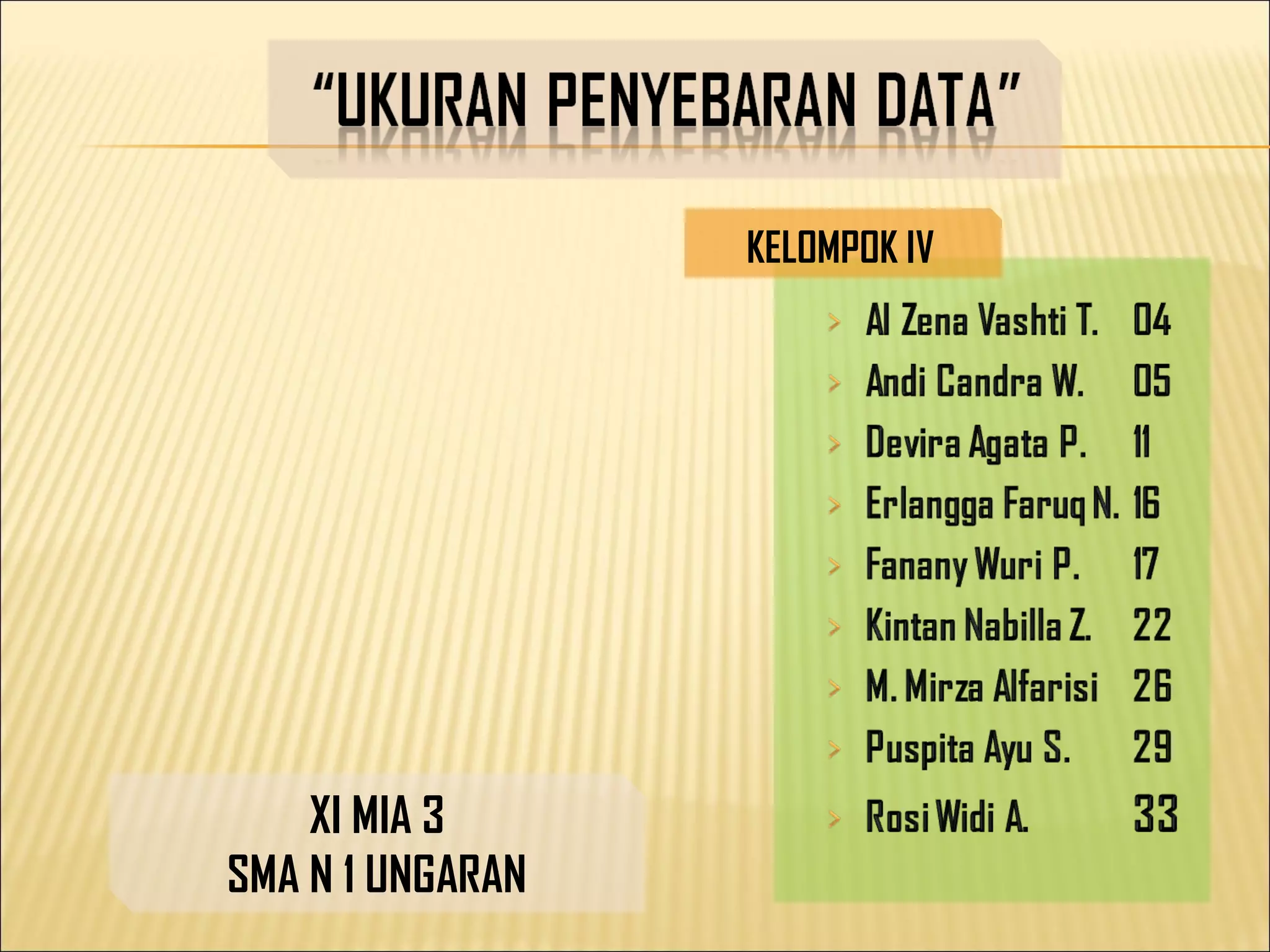 Ukuran penyebaran data | PPT