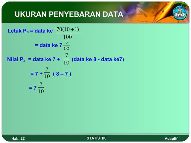 Ukuran penyebaran data | PPT