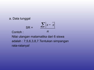 Materi UKURAN_PENYEBARAN_DATA_komplet.ppt