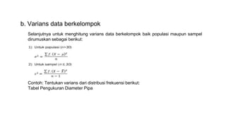 UKURAN DATA PENYEBARAN, JANGKAUAN/RANGE, DEVIASI RATA RATA PPT | PPTX