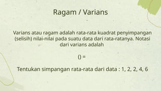 Statistik Ukuran Penyebaran Data Tunggal | PPT