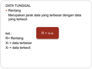 Ukuran penyimpangan Data biostatistika | PPTX