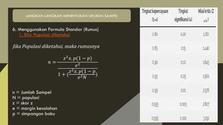 "Metode sampling untuk pengambilan sampel" | PPT