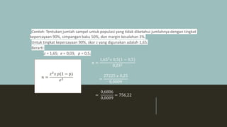 "Metode sampling untuk pengambilan sampel" | PPT