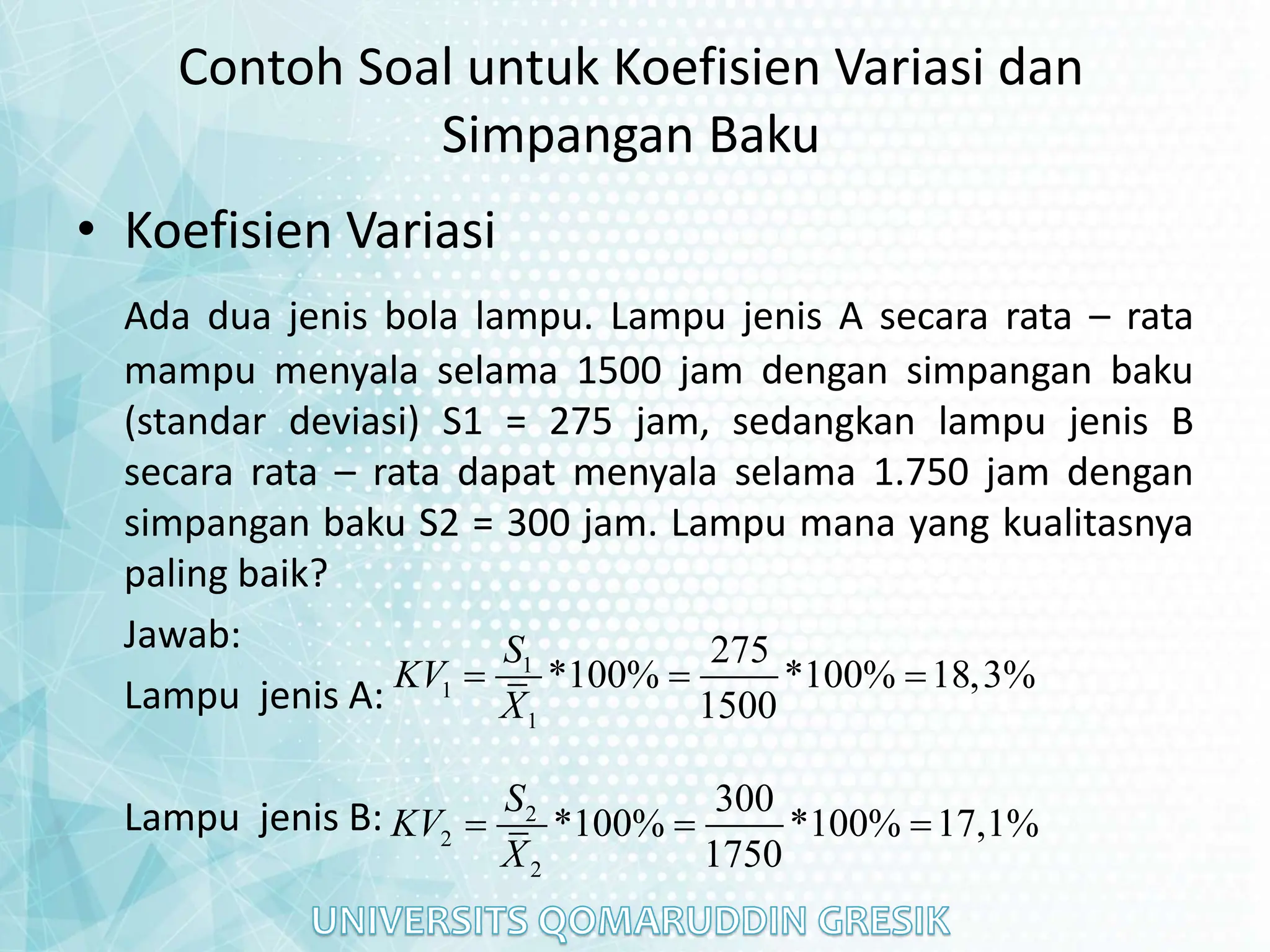 UKURAN VARIABILITAS DATA Statsitik Pendidikan | PPTX