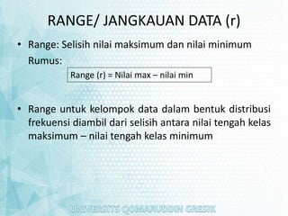 UKURAN VARIABILITAS DATA Statsitik Pendidikan | PPTX