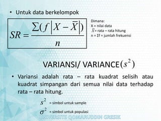 UKURAN VARIABILITAS DATA Statsitik Pendidikan | PPTX