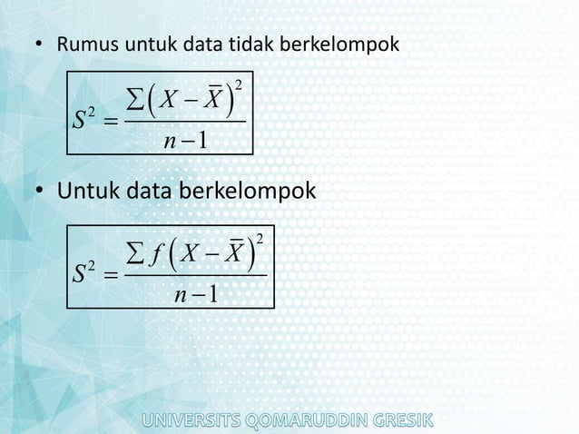 UKURAN VARIABILITAS DATA Statsitik Pendidikan | PPTX