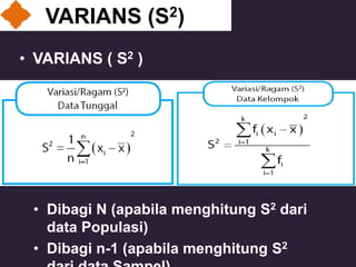 Materi statistika : Ukuran variasi dan dispersi | PPTX
