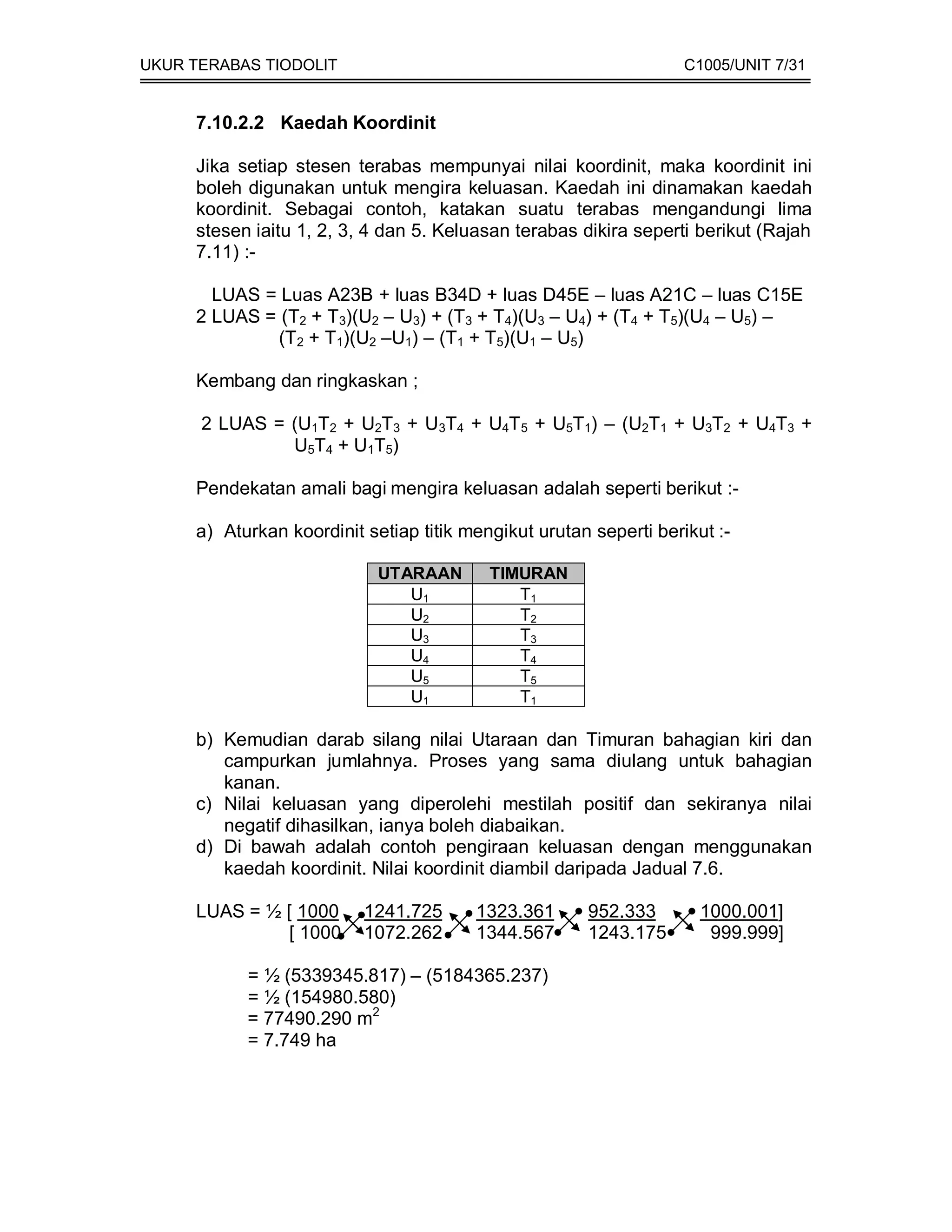 Ukur terabas teodolit | PDF