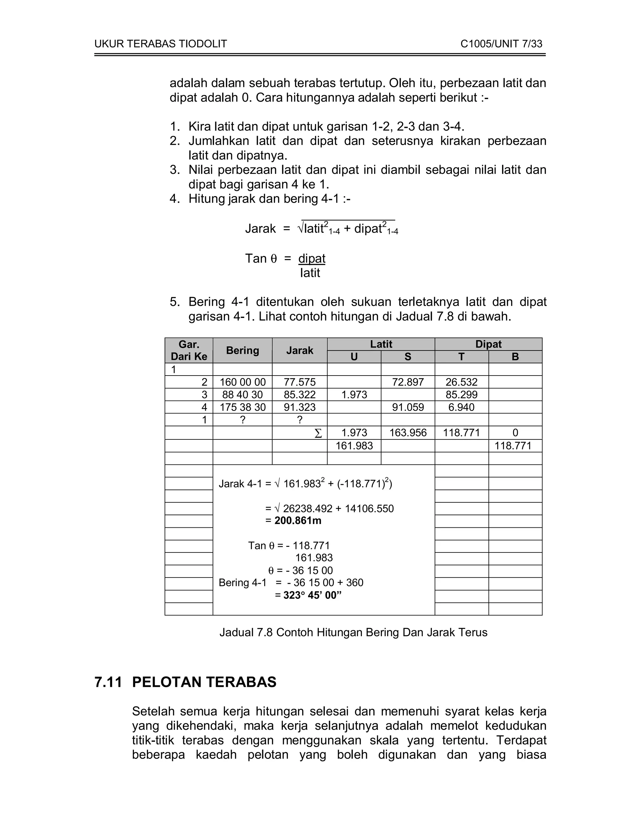 Ukur terabas teodolit | PDF
