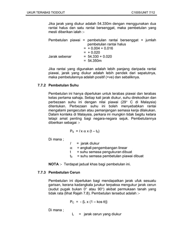 Ukur terabas teodolit | PDF