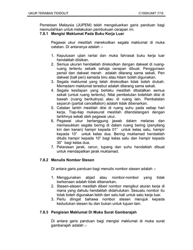 Ukur terabas teodolit | PDF