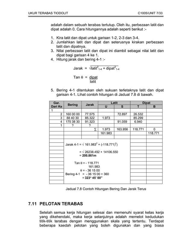 Ukur terabas teodolit | PDF
