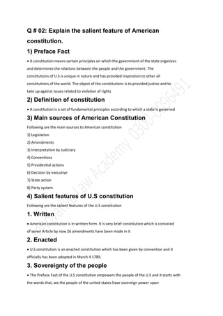 Silent feature of the UK.USA constitution | PDF