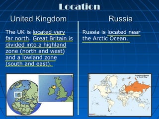 SS6G10a UK vs Russia | PPT | Weather | Science