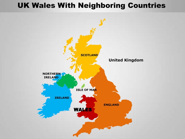 Uk wales country editable powerpoint maps with states and counties