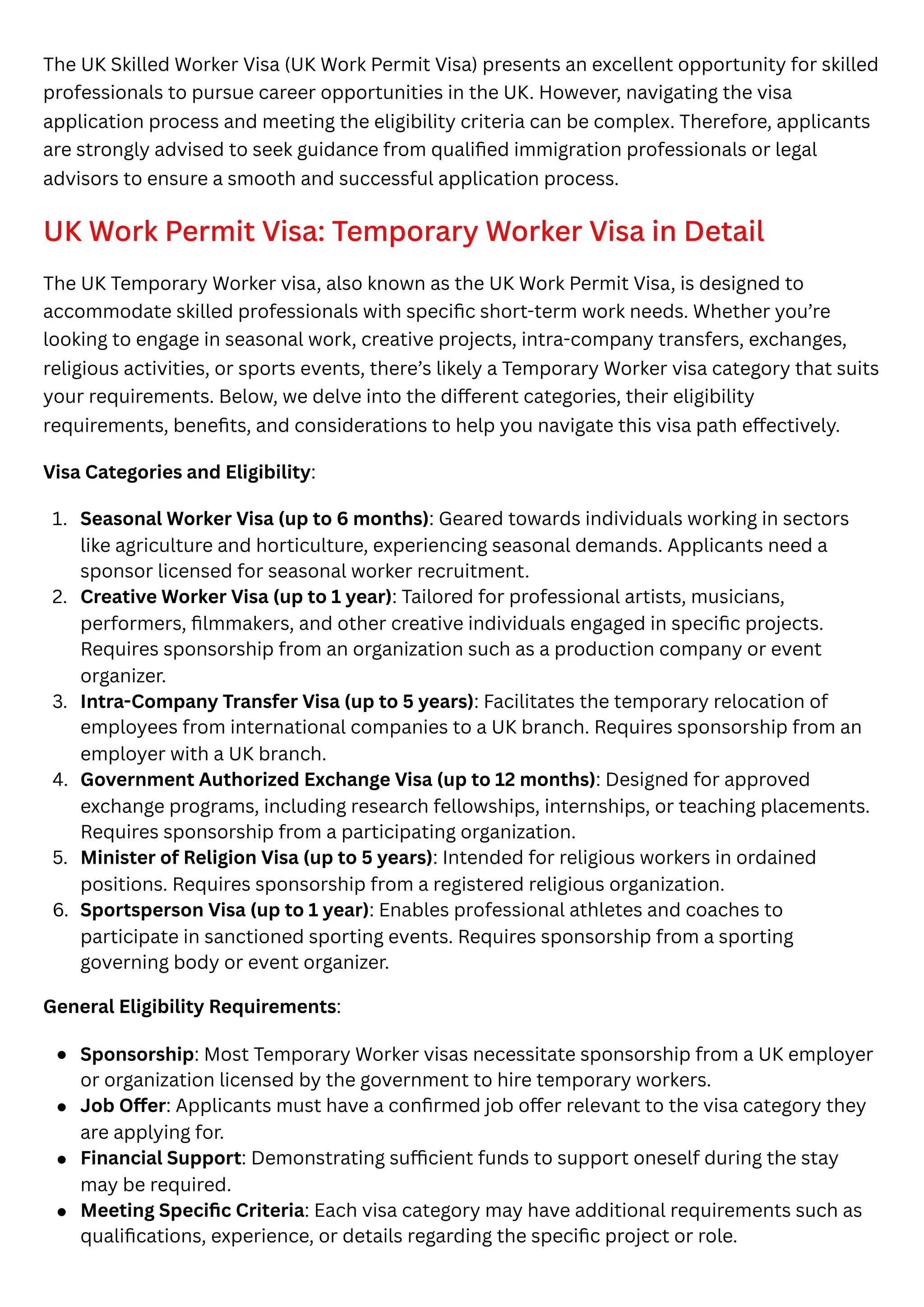 Did you know this about the UK Work Permit Visa? | PDF