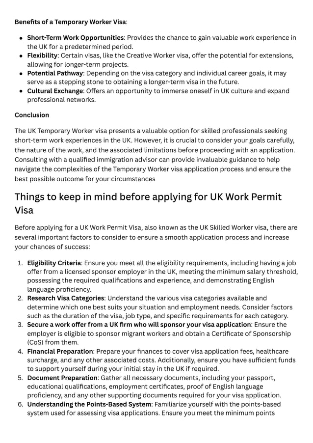 Did you know this about the UK Work Permit Visa? | PDF