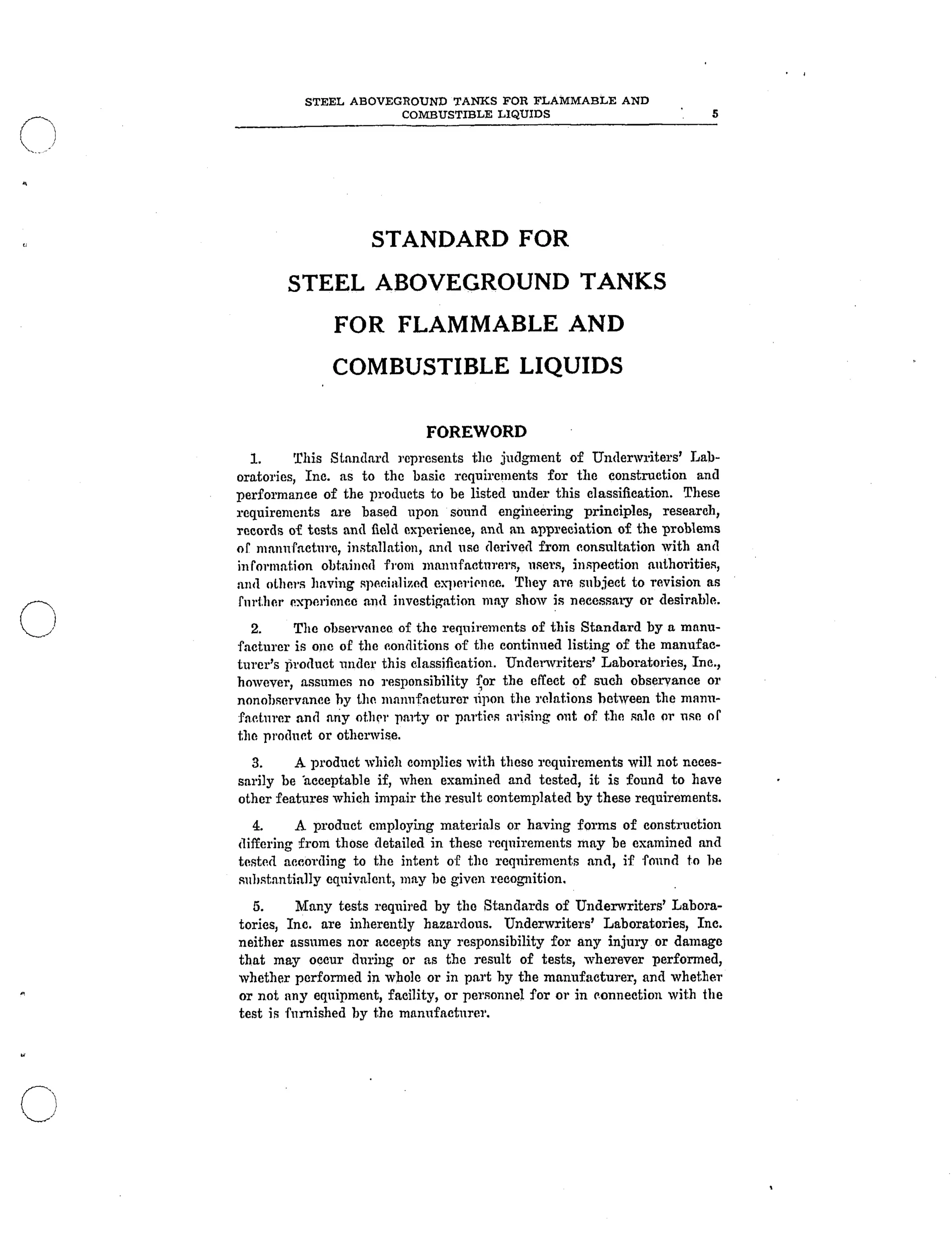 Ul 142 steel above ground tanks for flammable and combustible liquids | PDF