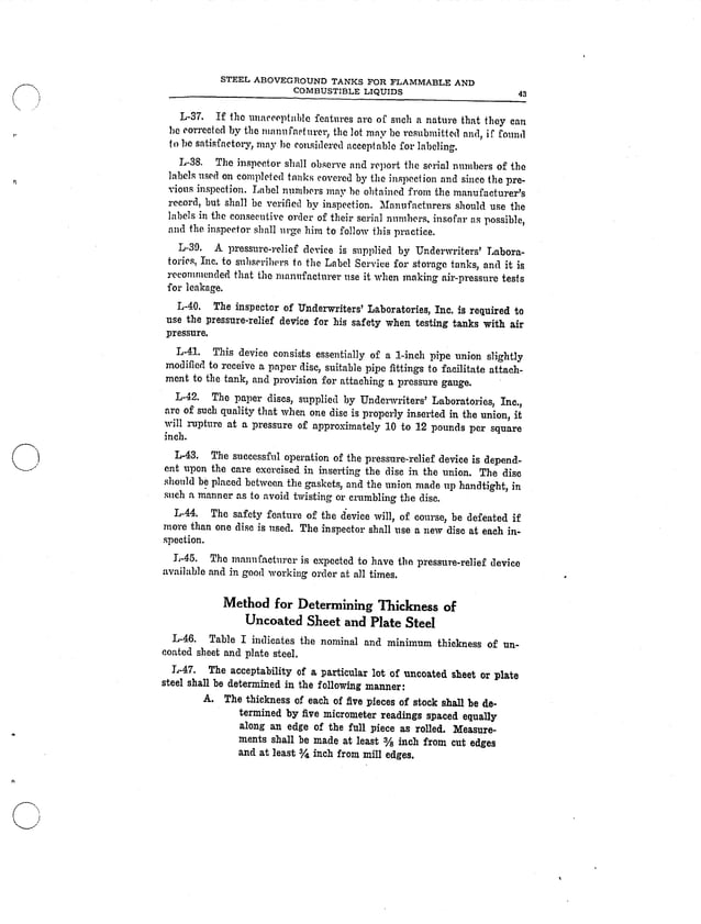 Ul 142 steel above ground tanks for flammable and combustible liquids | PDF