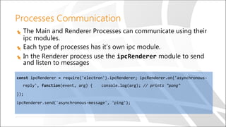 Bringing Javascript to the Desktop with Electron | PPTX | Web Development | Internet