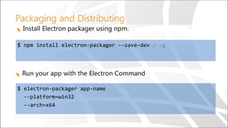 Bringing Javascript to the Desktop with Electron | PPTX | Web Development | Internet