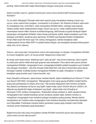 Ulama ahlus sunnah mewajibkan khilafah | PDF