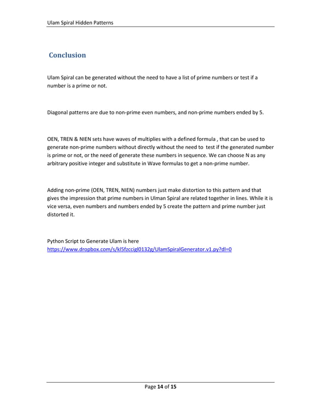 Ulam Spiral Hidden Patterns & Waves | PDF