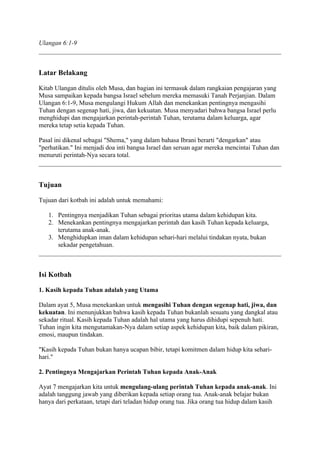 Ulangan enam ayat 1 sampai dengan ayat yang anda butuhkan | PDF