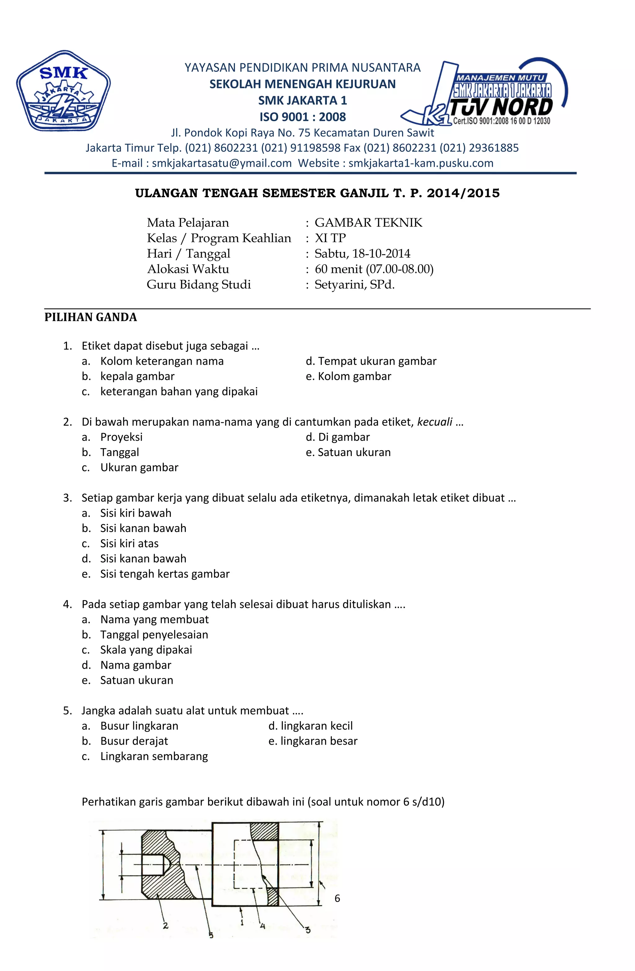 Ulangan gamtek 30 soal pg xi tp | PDF
