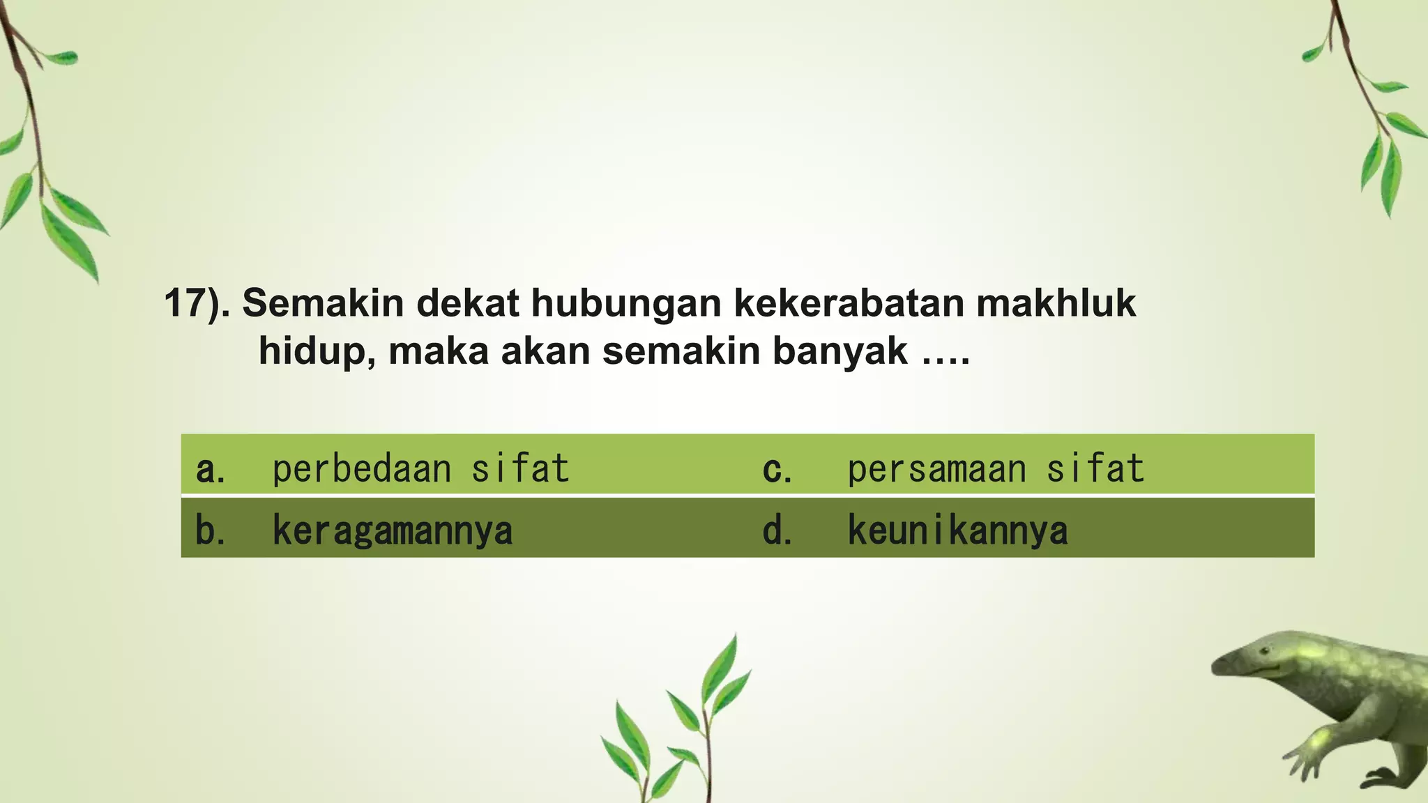 Ulangan Harian ciri-ciri Makhluk Hidup dan Klasifikasi Makhluk Hidup ...