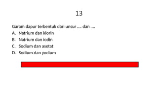 ULANGAN HARIAN IPA unsur senyawa dan campuran | PPTX